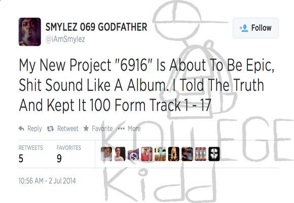 Smylez Preps New Project ‘6916’ | Welcome to Kollegekidd.com
