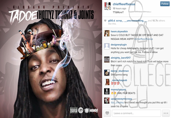 Chief Keef Reveals Cover Art To Tadoe’s ‘Thottyz Thointz & Jointz ...
