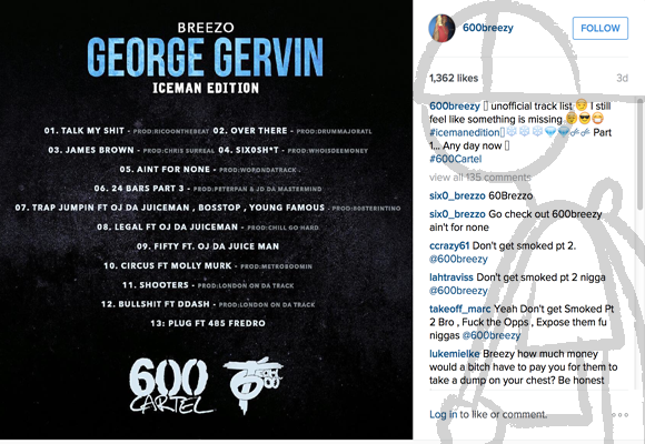 600Breezy Previews ‘Breezo George Gervin: Iceman Edition’ Tracklist ...